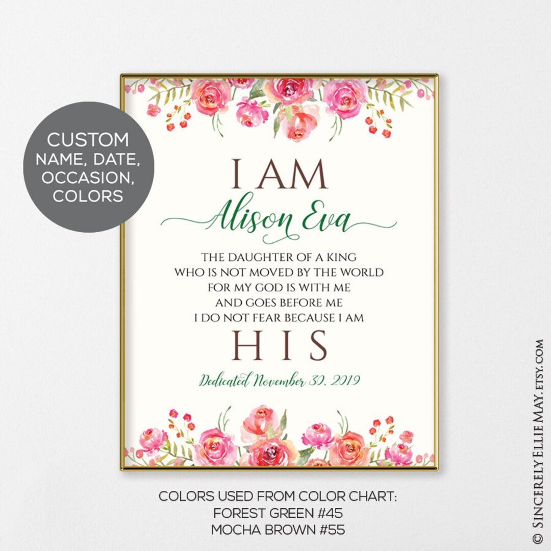 Dedication Girl Custom Wall Art Gift - Daughter of A King, Great as ...