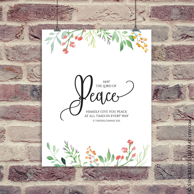 Christian Peace Posters Printable Sign 2 Thessalonians Wall - Etsy