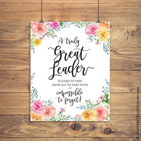Great Leader Poster A Truly Great Leader is Hard to Find - Etsy