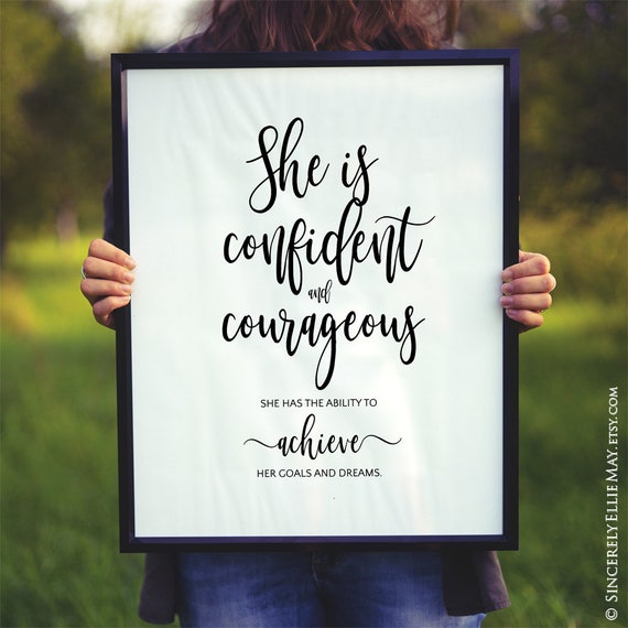Confident Woman Quote She Is Confident And Courageous | Etsy