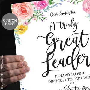 Leadership Gifts Appreciation - Leader Wall Art Personalization Quotes ...