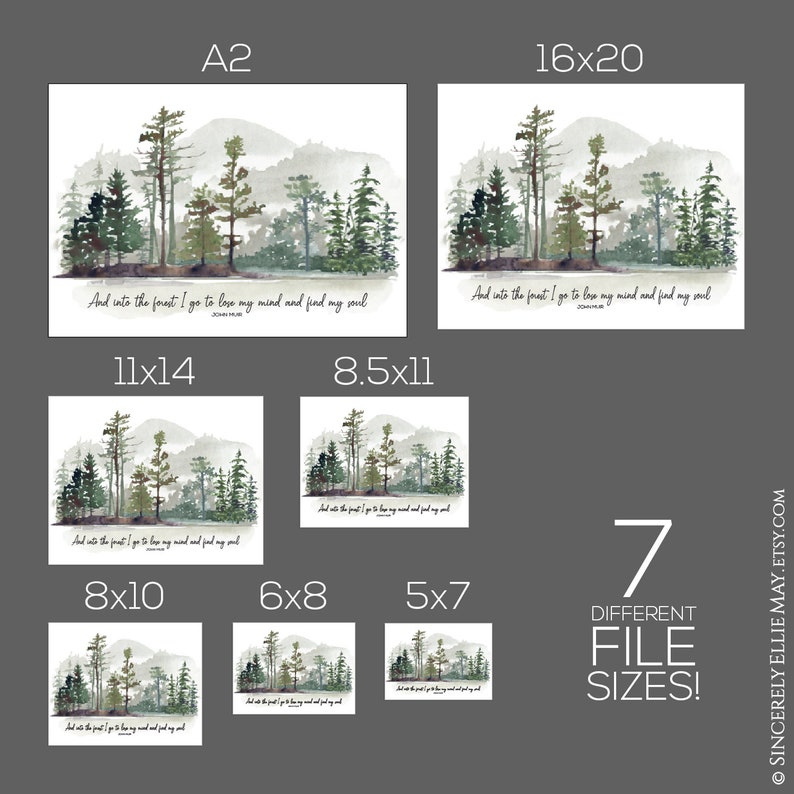 John Muir Forest Quote Wall Art Gift for the Nature Lover - Etsy