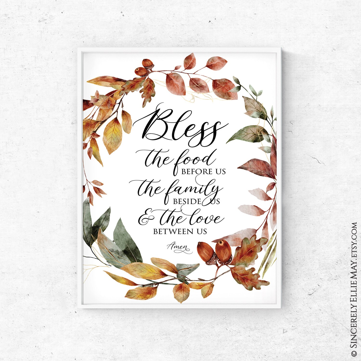 Bless the Food Quote Thanksgiving Prayer Kitchen Wall Art - Etsy