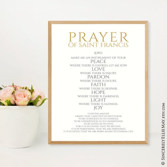 Prayer of St Francis Wall Art Saint Francis of Assisi Social | Etsy ...