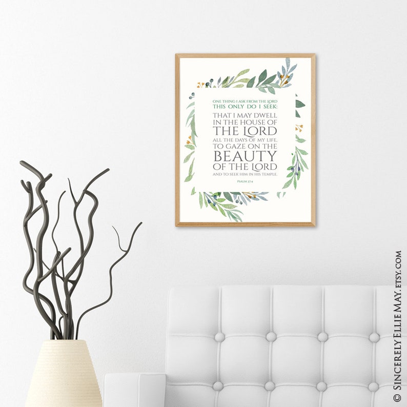 Psalms Christian Quote Sign Wall Art Psalm 27 4 Scripture Art - Etsy