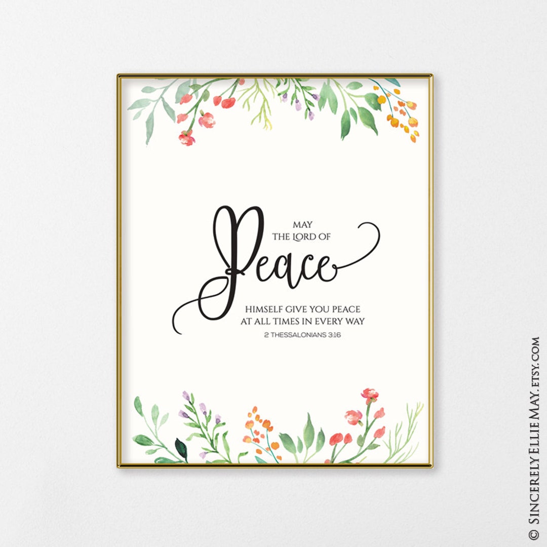 Christian Peace Posters Printable Sign 2 Thessalonians Wall - Etsy