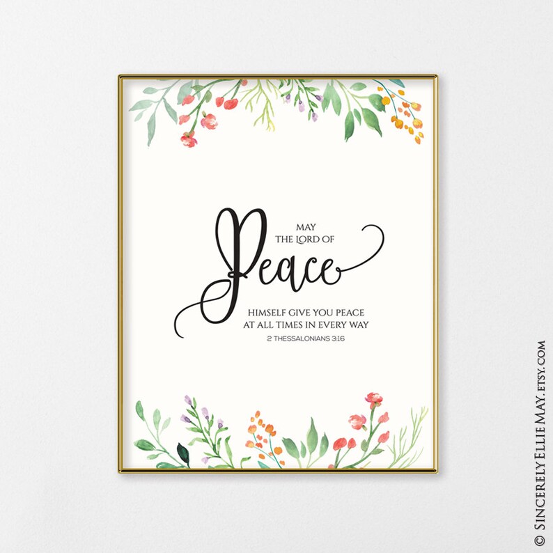 Christian Peace Posters Printable Sign 2 Thessalonians Wall - Etsy