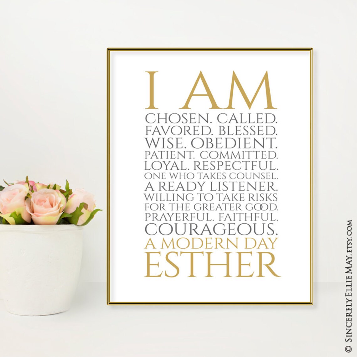 Esther Modern Day Woman Leadership Quote Wall Art Gift | Etsy
