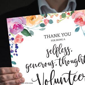 Volunteer Gifts Thank You - Volunteer Appreciation Printable, YOU PRINT ...