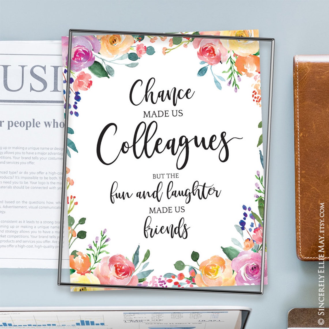 Gift Colleague Friend Quotes Chance Made Us Colleagues - Etsy