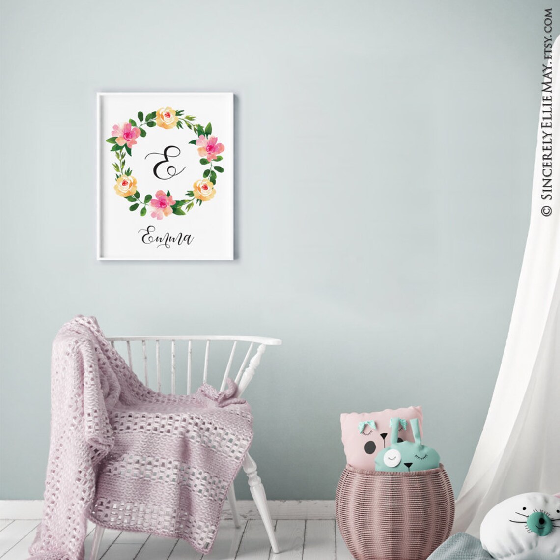 Personalized Name and Letter Wall Art Gift Custom Printable | Etsy