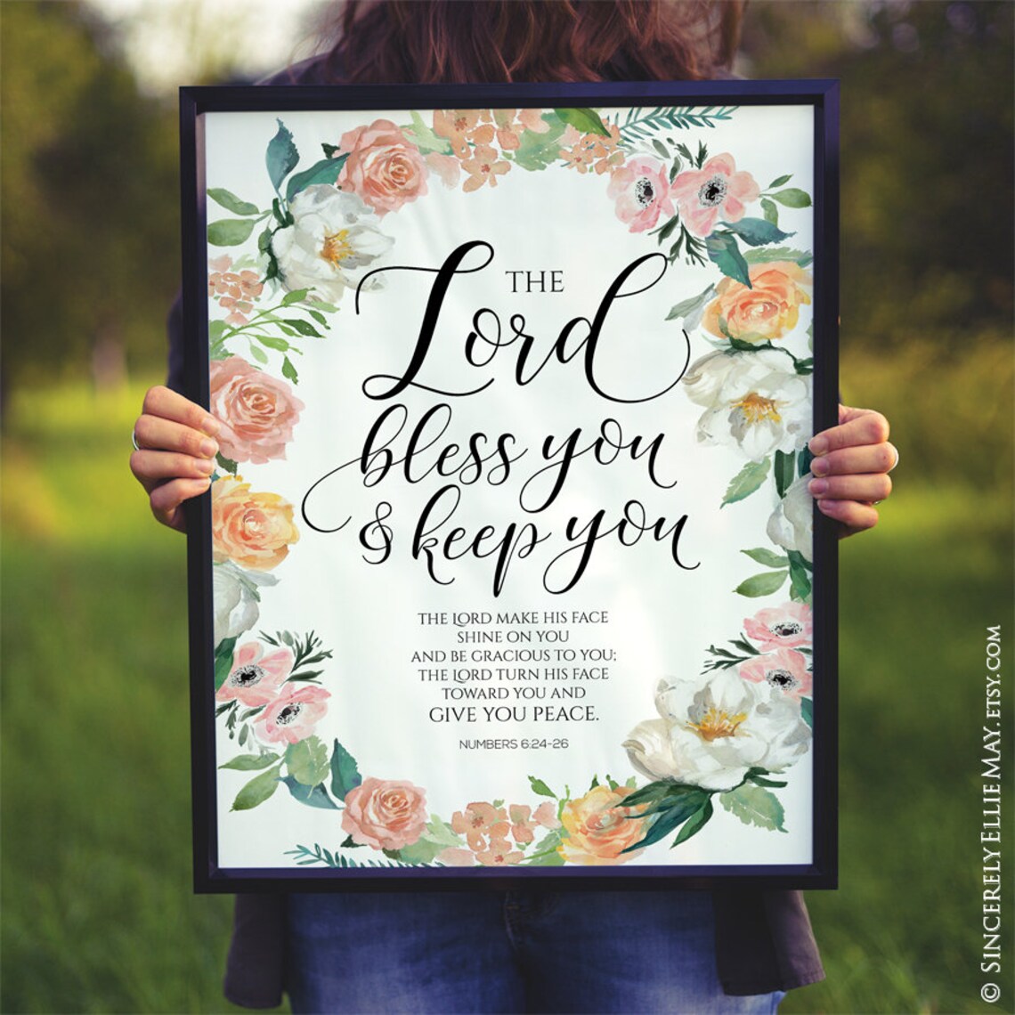 Farewell Poster Scripture Wall Art Gift for Woman - the Lord Bless You ...