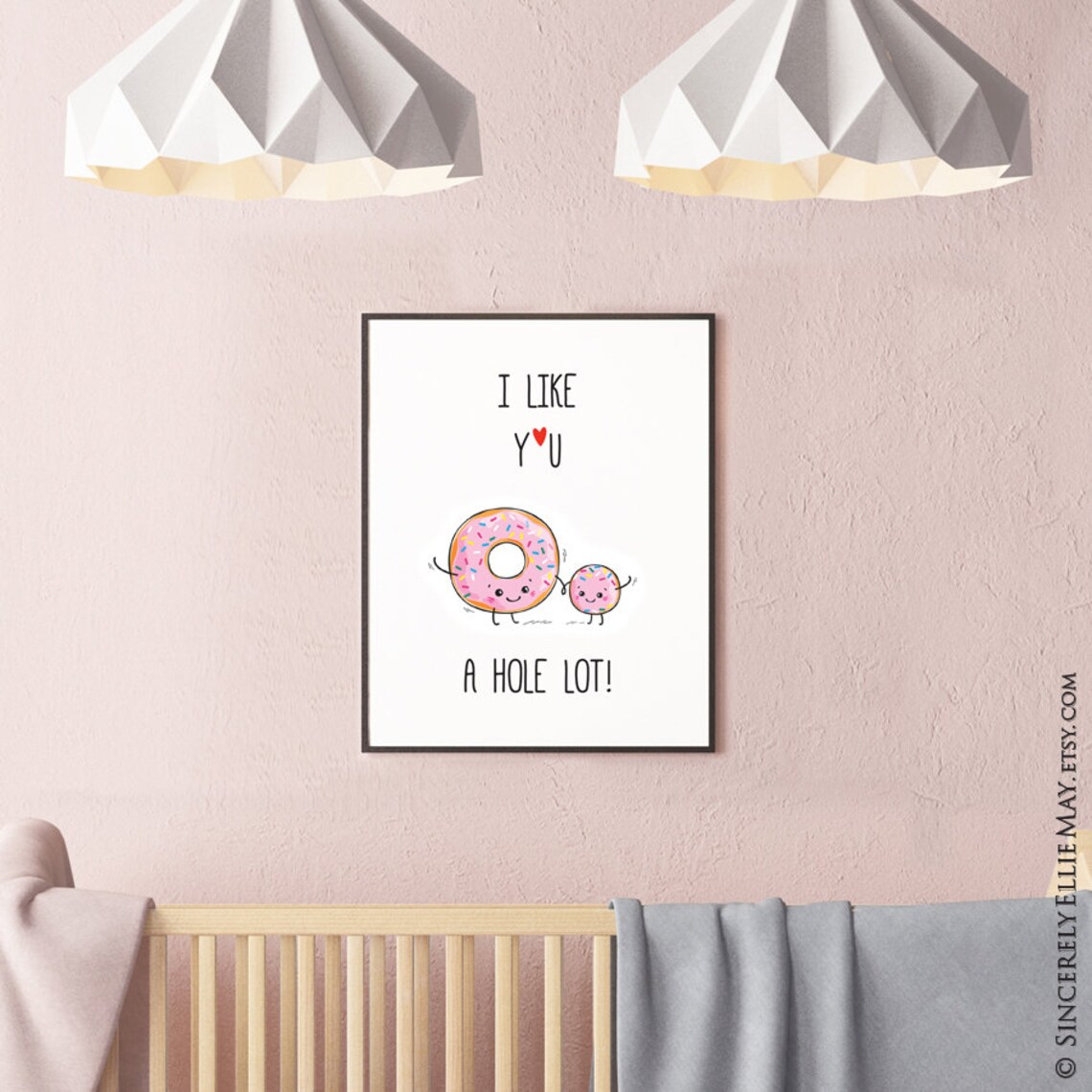 Funny Donut Quotes Wall Art Printable Sign I Like You A | Etsy