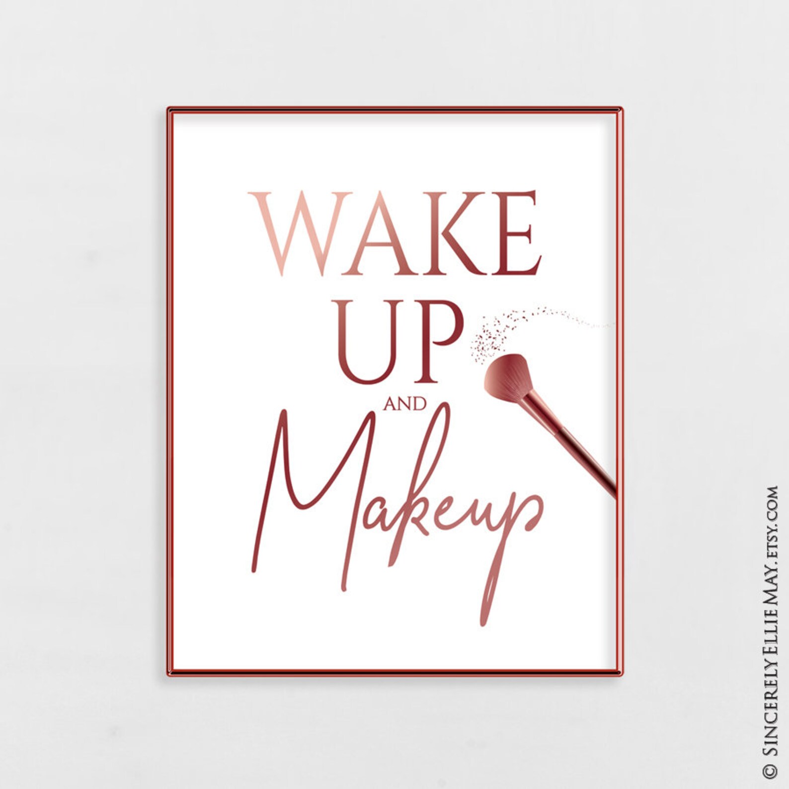 Wake Up and Makeup Quote Rose Gold Sign Decorate your Home | Etsy