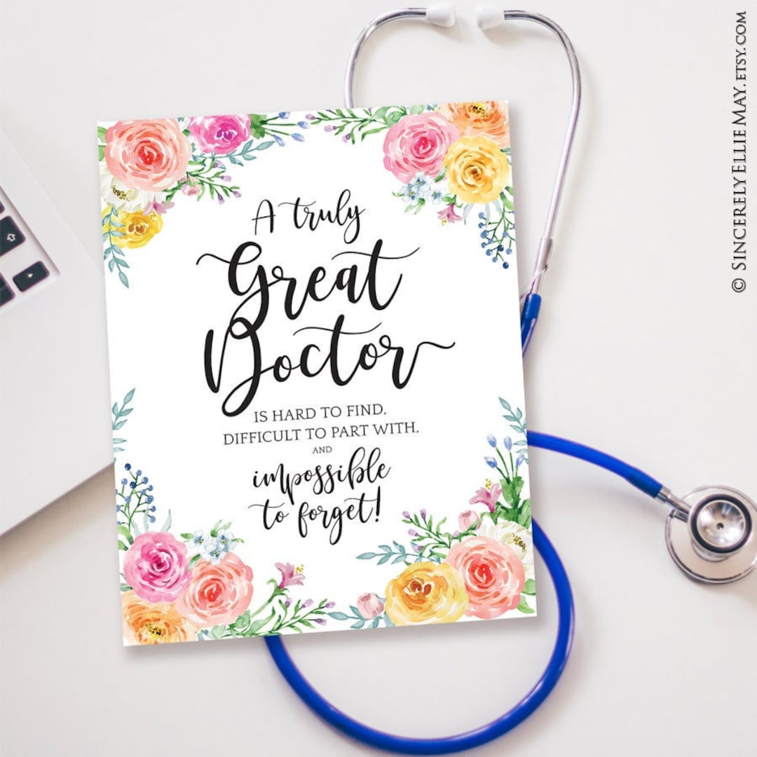 Thank You Doctor Appreciation Gifts - Great Doctor Quote Printable Wall ...