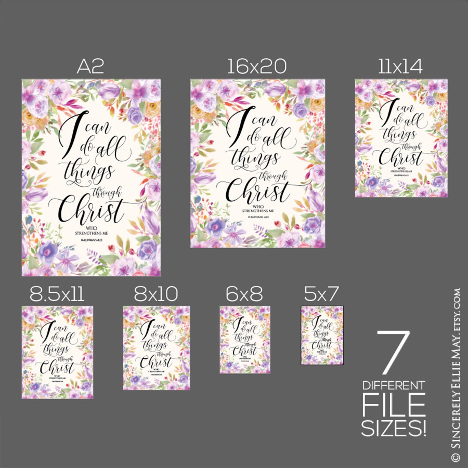 Philippians 4:13 Bible Verse Art Printable I Can Do All - Etsy