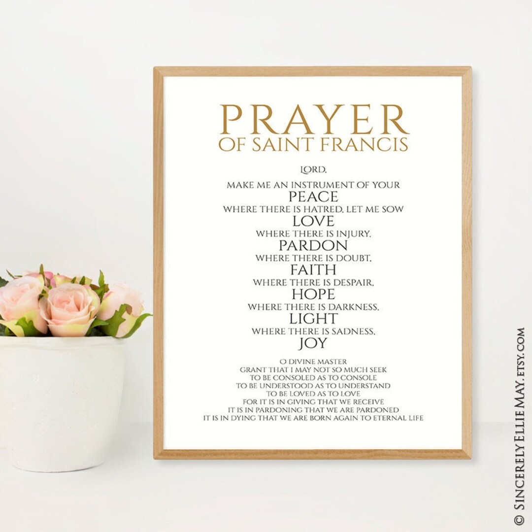Prayer of St Francis Wall Art - Saint Francis of Assisi Social Justice ...