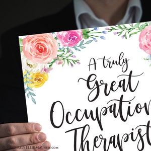 Occupational Therapy Gifts - Therapists Appreciation Wall Art Printable ...