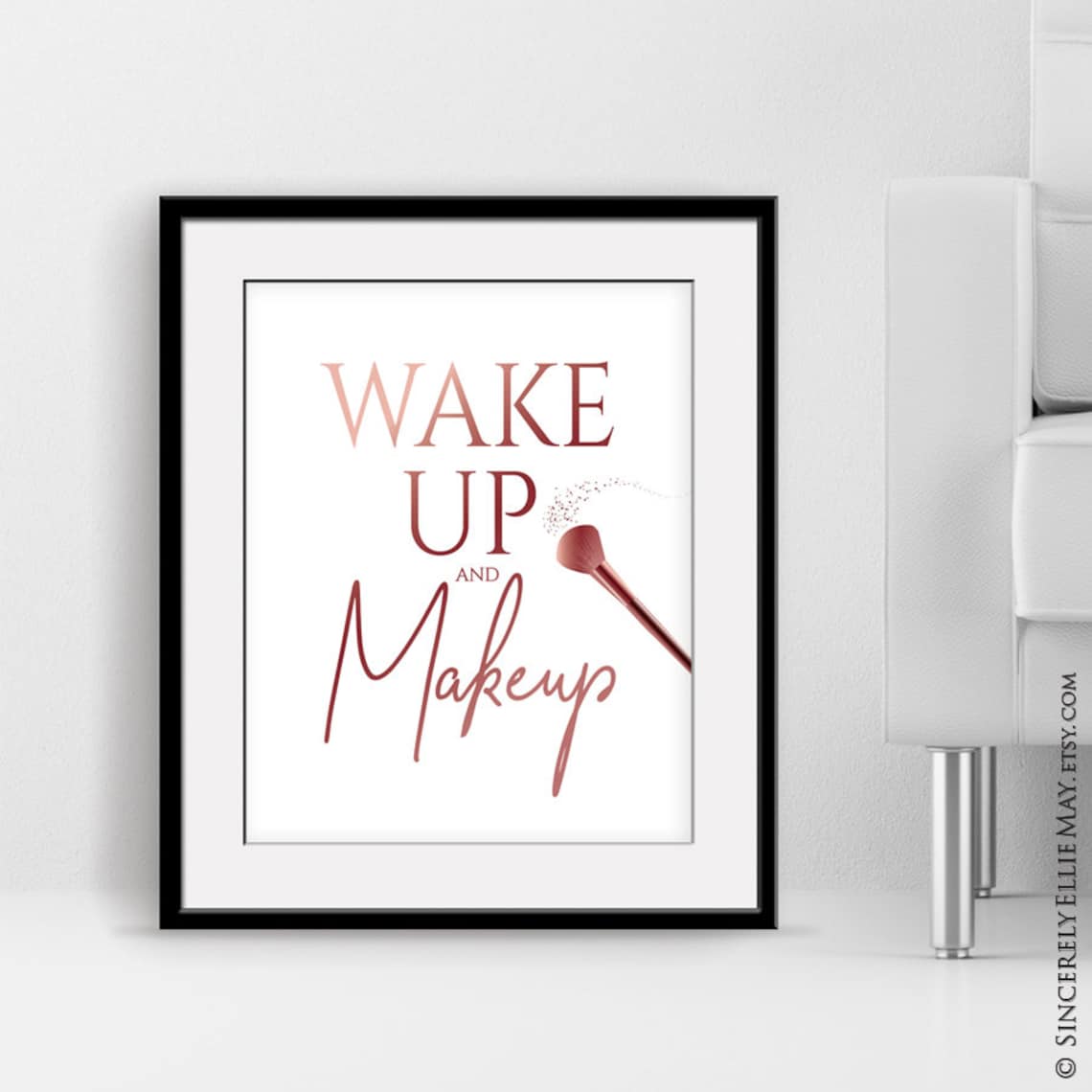Wake Up and Makeup Quote Rose Gold Sign Decorate your Home | Etsy