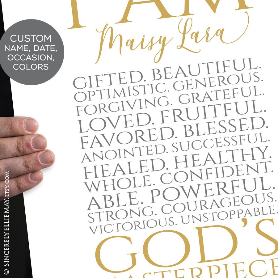Gods Masterpiece Baby Girl Baptism Sign Gifts - Wall Art Perfect for ...