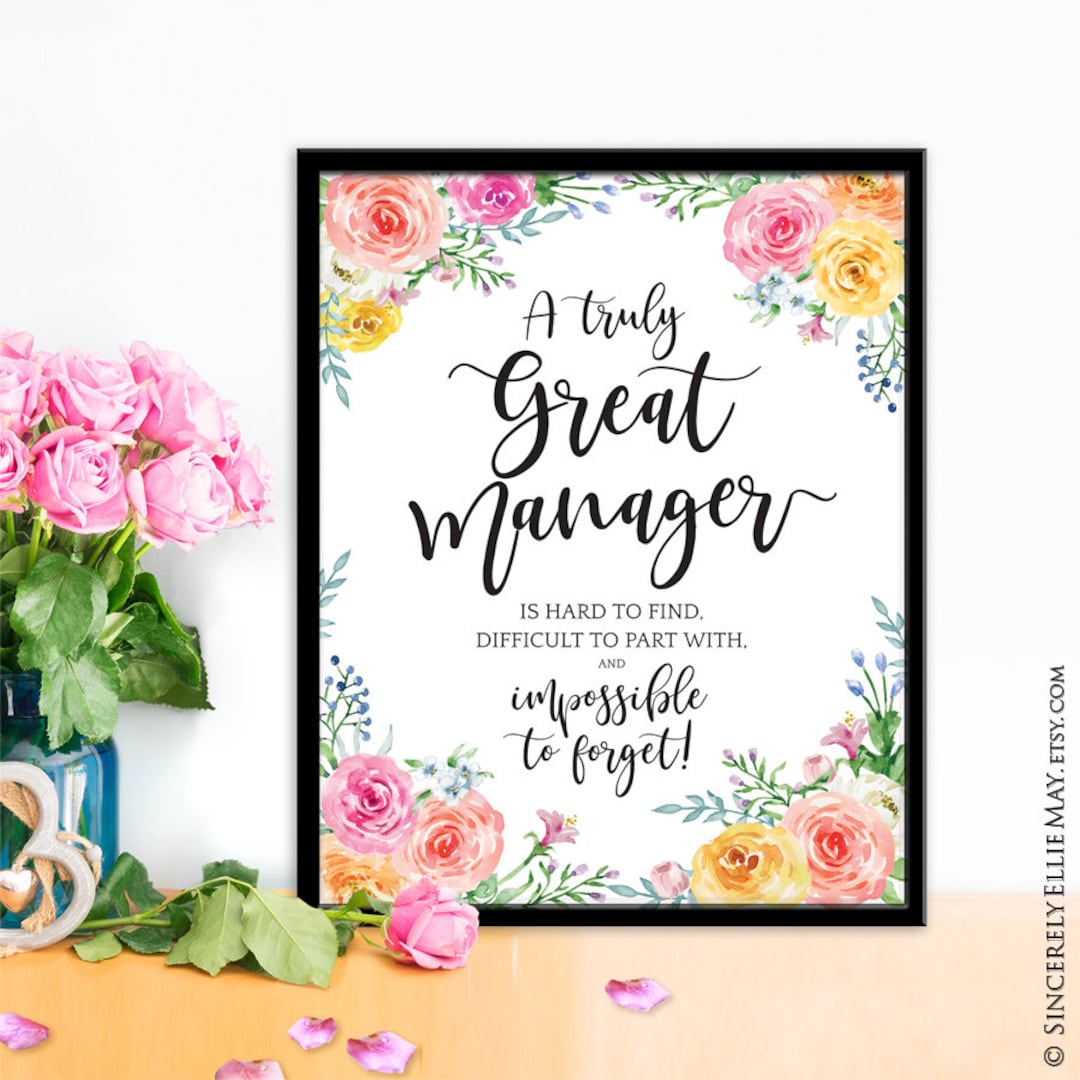 Women Retirement Gift, Goodbye Manager - A Truly Great Manager is Hard ...