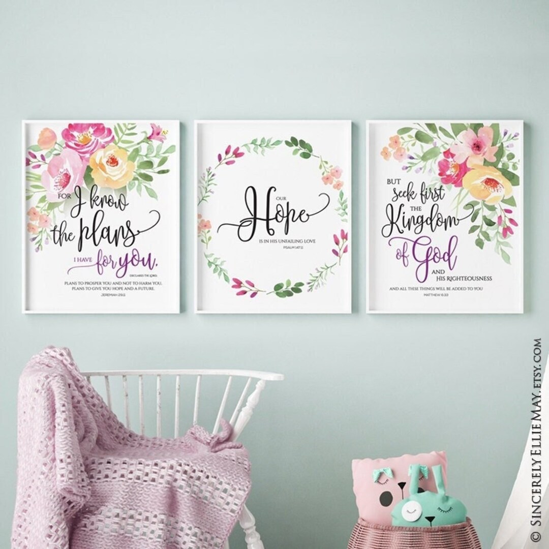 Christian Hope Wall Art Decor Posters, Set of 3 Bundle - YOU PRINT ...