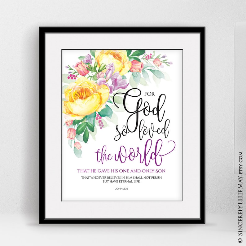 John 3 16 Printable for God so Loved the World Bible Verse - Etsy Australia