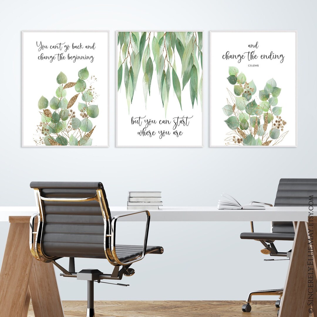 Counselor Therapist Office Decor Gifts, Eucalyptus Digital Prints Wall ...