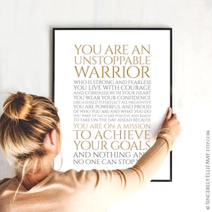 Strong Woman Empowerment Female Motivational Quote Gift, Success Wall ...