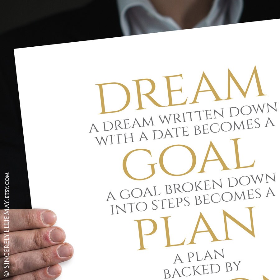 Dream Goal Plan Action Reality Greg S. Reid Motivational | Etsy