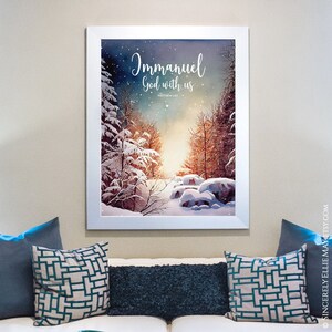 Immanuel God With Us Bible Verse Christmas Printable - Winter Snow ...