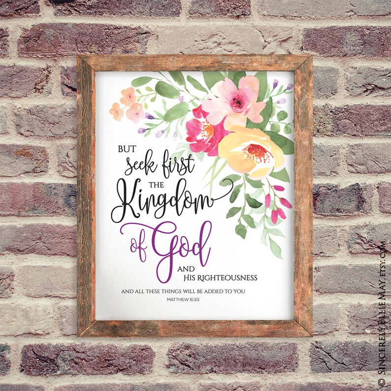 Matthew 6 33 Seek First the Kingdom of God God Provides | Etsy