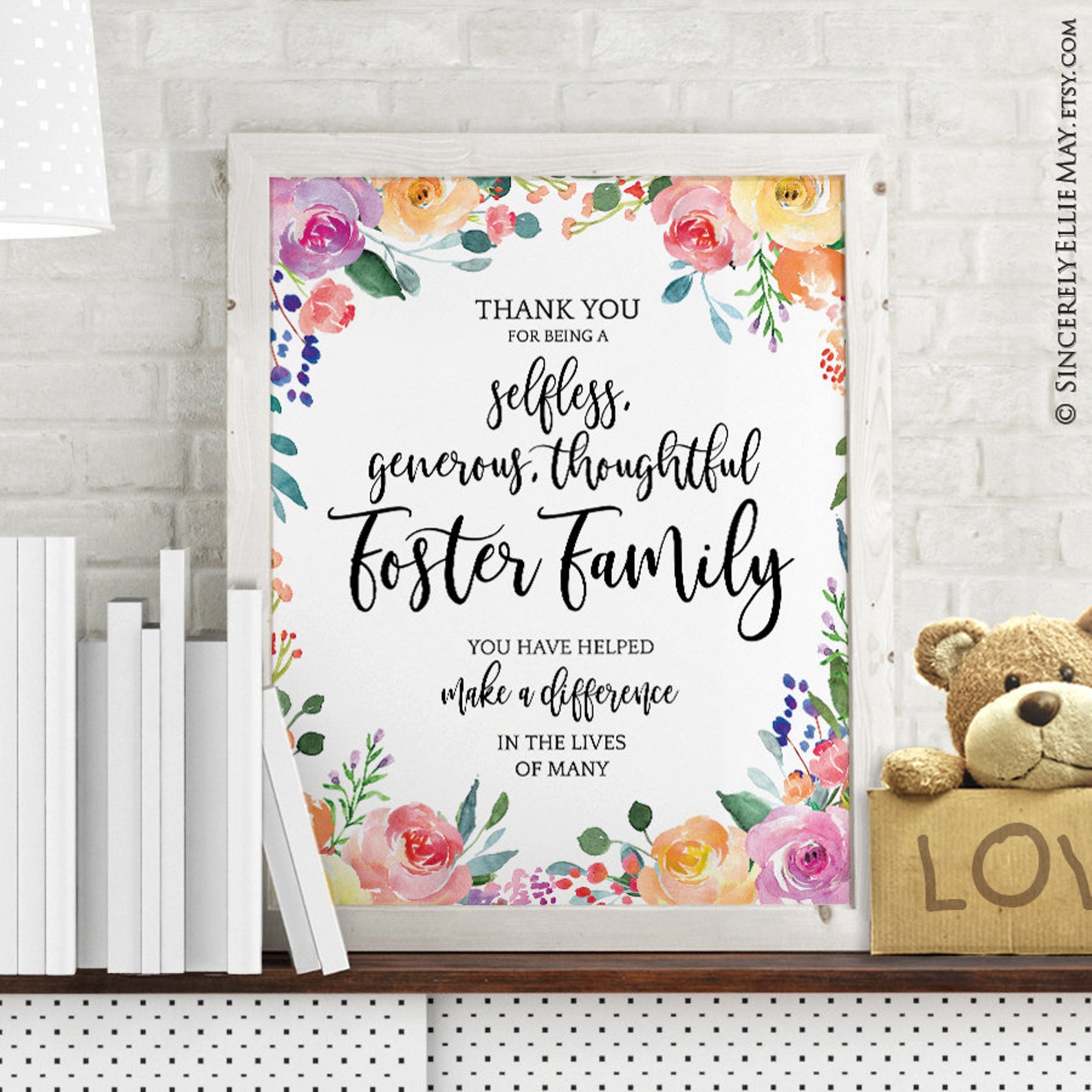 Foster Family Appreciation Gifts, Great as Foster Care Parent Wall Art ...