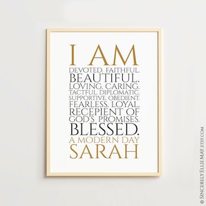 Sarah Bible Character Wall Art Printable - Modern Day Christian Woman ...