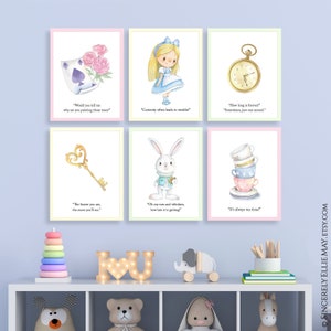 Alice in Wonderland Wall Art Decor, Storybook Poster Printable for Kids ...