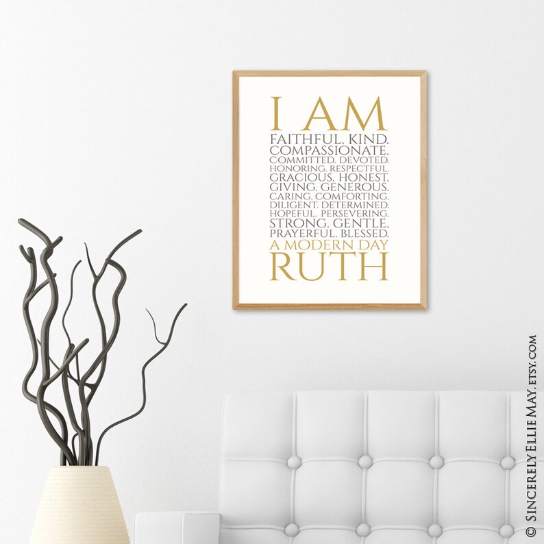 Ruth Modern Day Biblical Woman Wall Art Gift Printable | Etsy