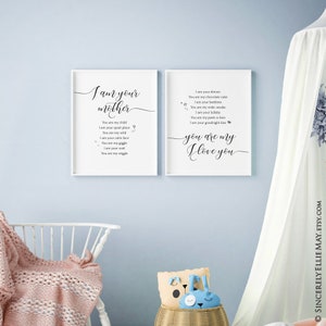 I Am Your Mother You Are My Child - YOU PRINT Children Quotes Wall ...