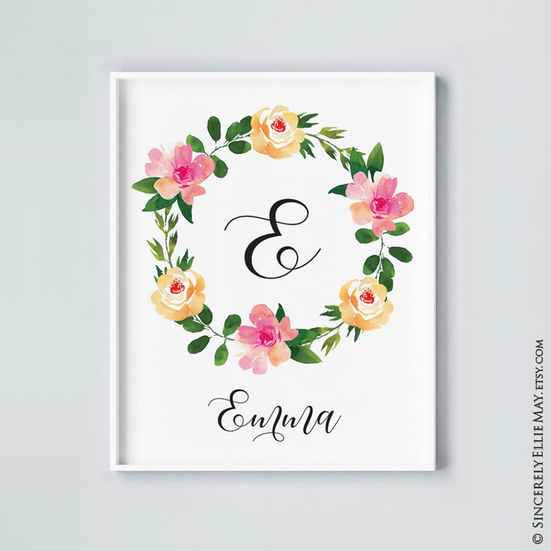 Personalized Name and Letter Wall Art Gift Custom Printable - Etsy ...