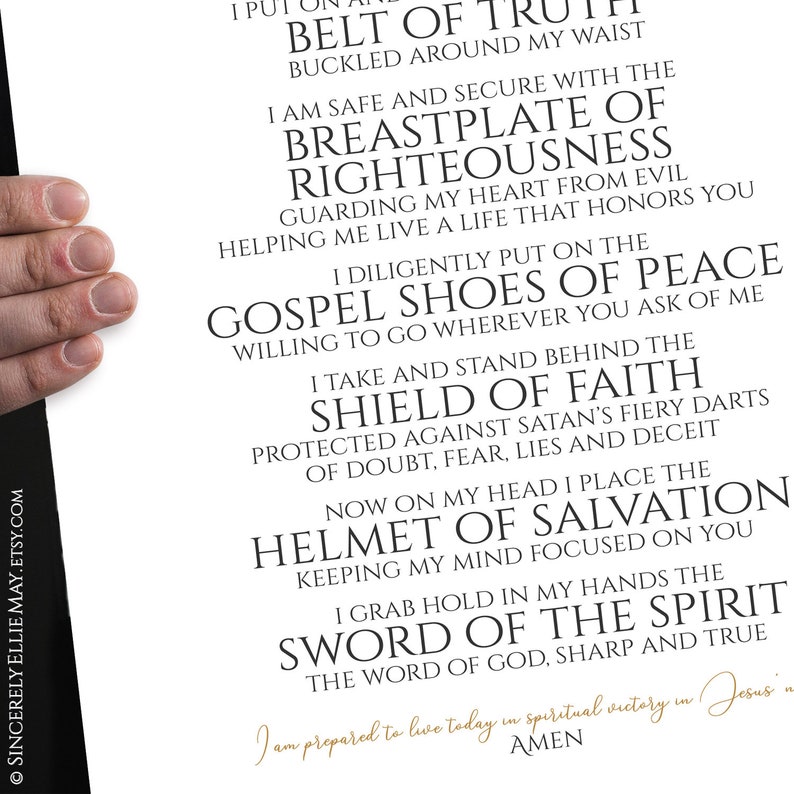 Armor of God Christian Spiritual Warfare Prayer Wall Art - Etsy