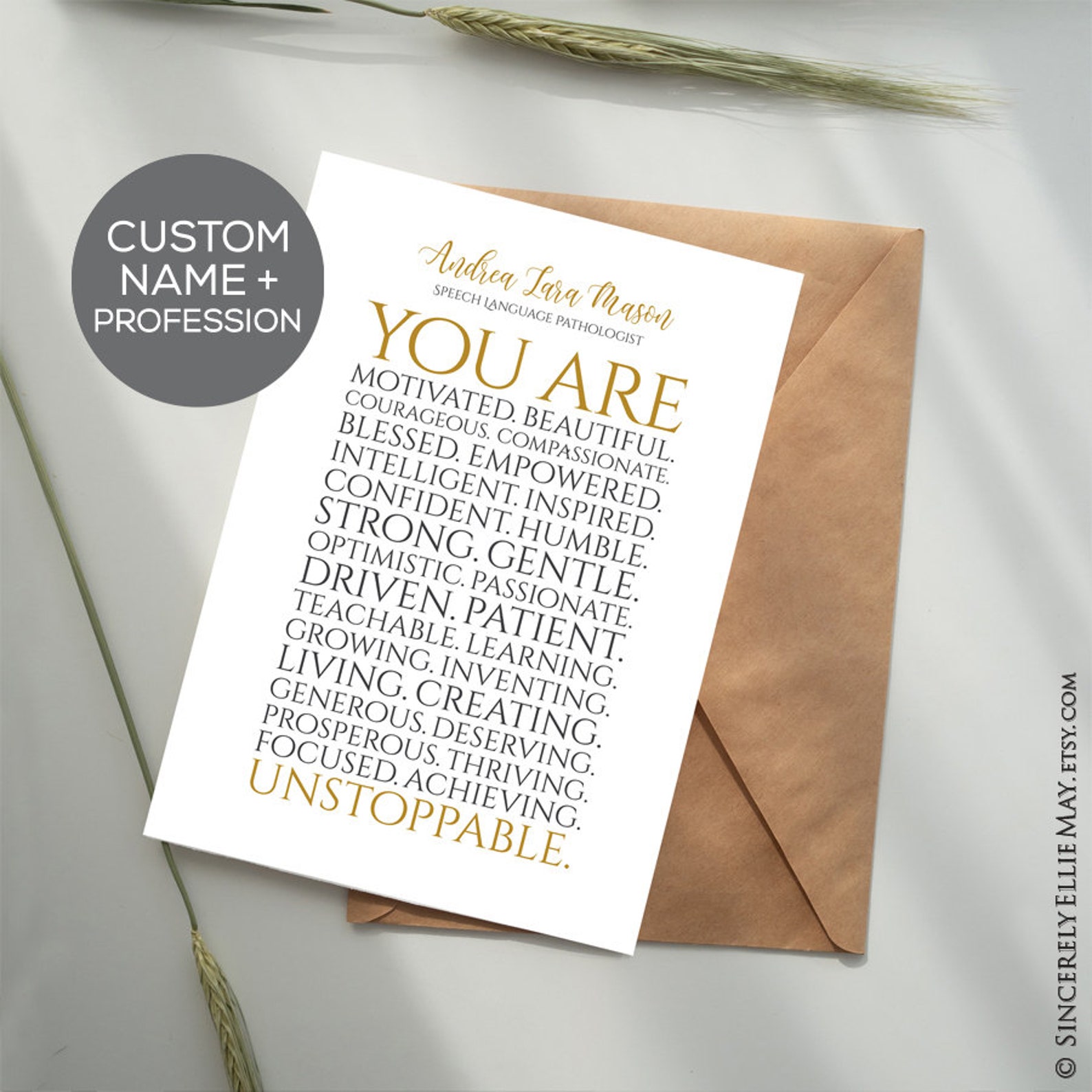 New Job Gift for Her Custom Success Gift Personalized Name - Etsy Australia