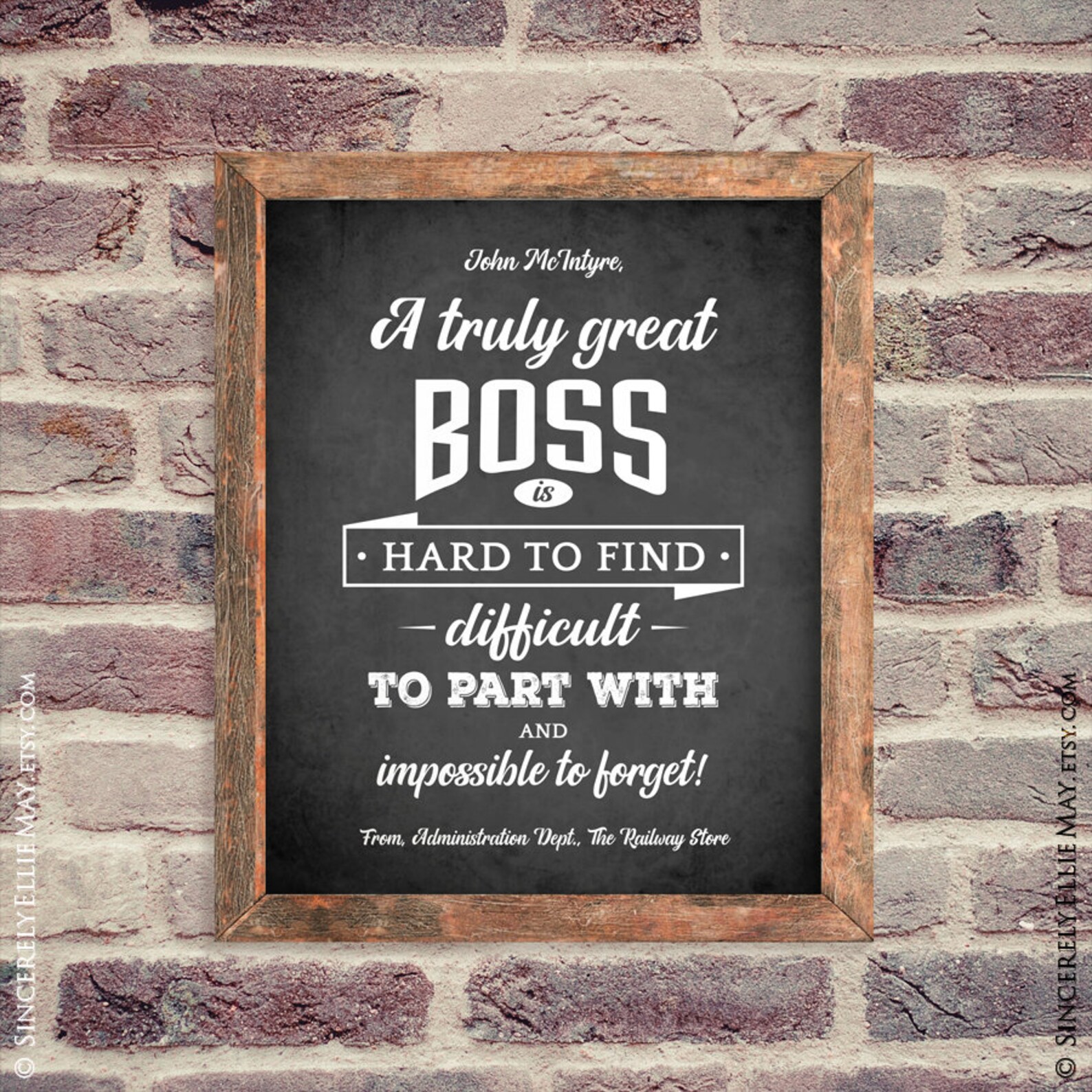 Boss Man Gifts Appreciation Customized Recognition Chalkboard | Etsy
