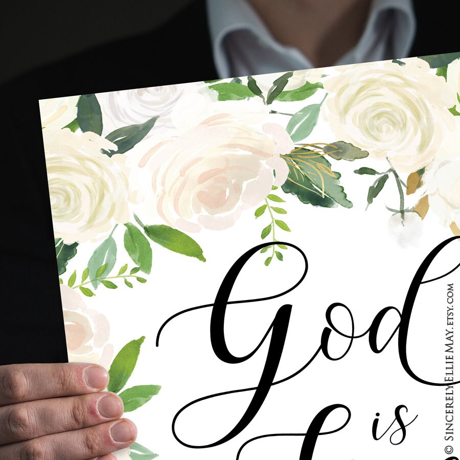 God Is Love Printable Christian Wall Art Sign 1 John 4:8 | Etsy