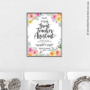 Teacher Assistant Gifts, Teaching Assistant Appreciation - Custom Names ...