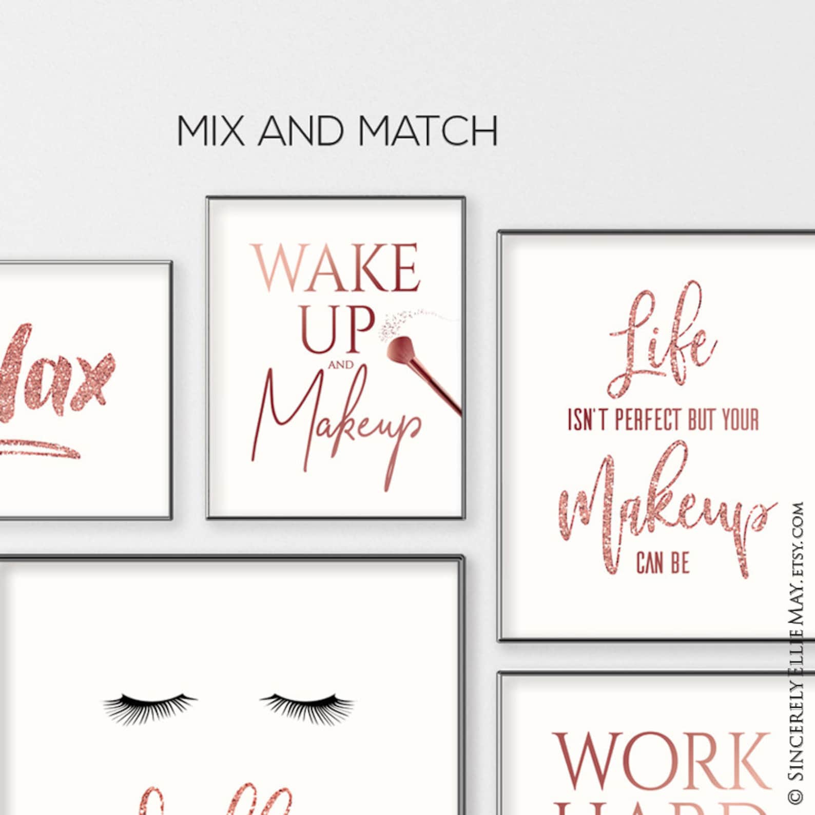 Wake Up and Makeup Quote Rose Gold Sign Decorate your Home | Etsy