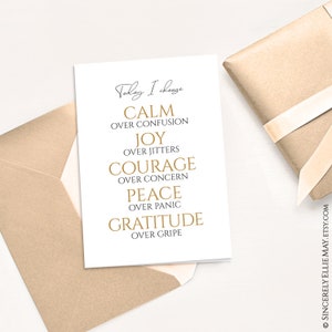 Today I Choose Calm, Joy, Courage, Peace and Gratitude Wall Art ...