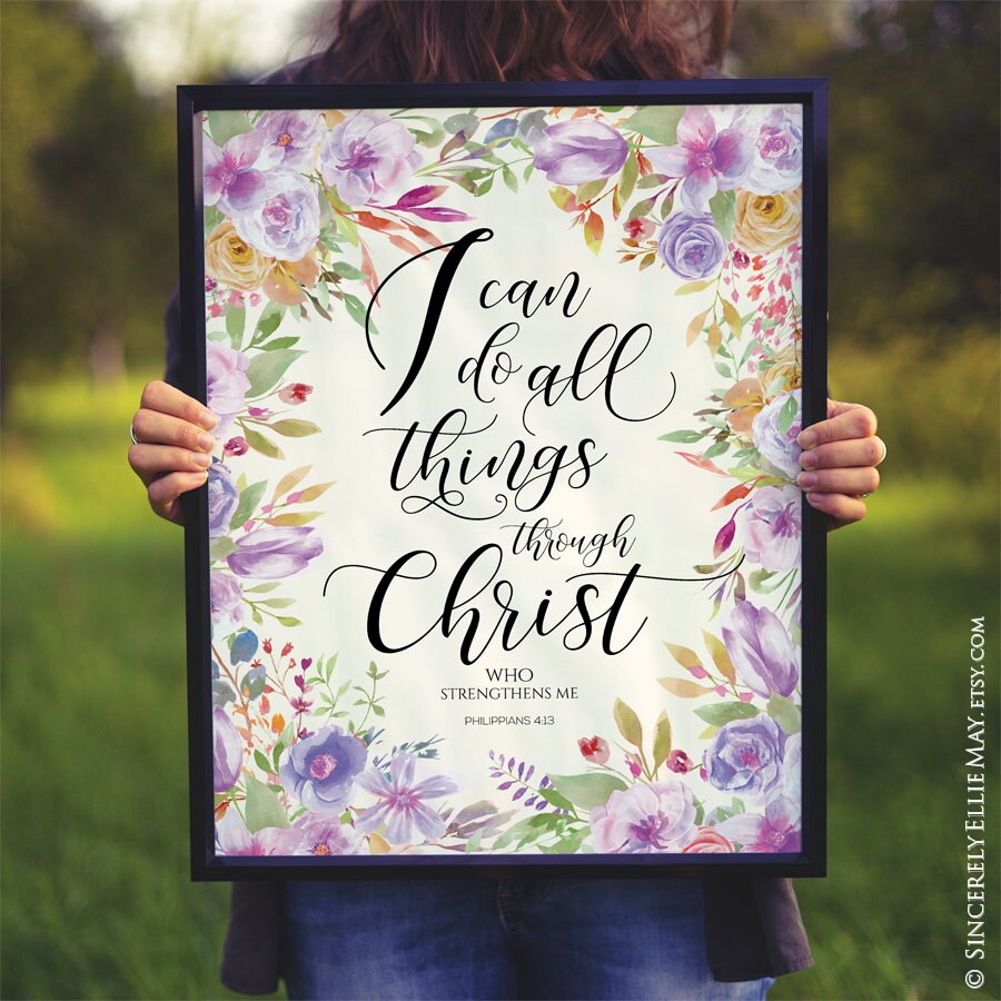 Philippians 4:13 Bible Verse Art Printable I Can Do All | Etsy