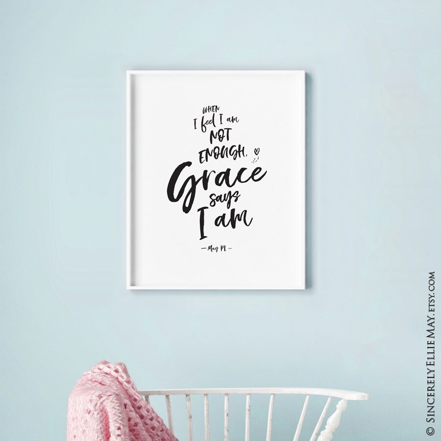 Grace Quote Wall Art Gods Grace Sign Printable Christian - Etsy Australia