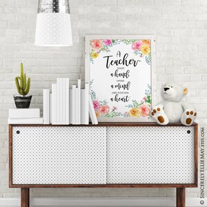 Teacher Appreciation Gifts - A Teacher Takes A Hand Quote - Wall Art ...