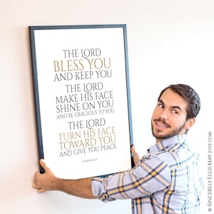 Aaronic Blessing Wall Art, Bible Verse Printable, May the Lord Bless ...