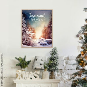 Immanuel God With Us Bible Verse Christmas Printable - Winter Snow ...